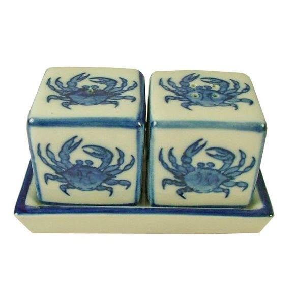 SII | Kitchen | Chesapeake Blue Crab On Tray Salt And Pepper Shakers ...